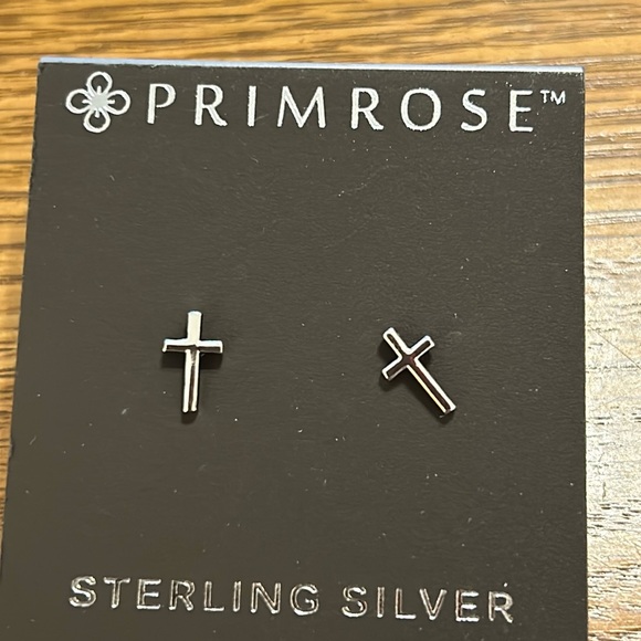 PRIMROSE | Jewelry | Primrose Sterling Silver Cross Earrings | Poshmark